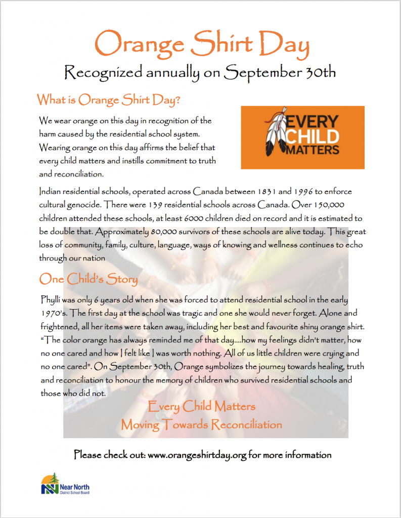 Days of Recognition – Near North District School Board
